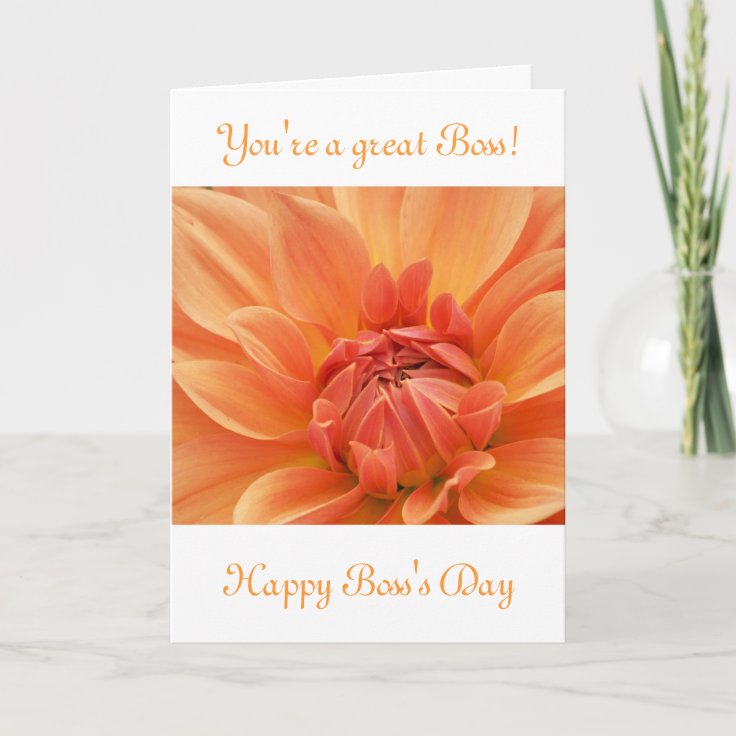 Happy Boss's Day for female boss with flower Card | Zazzle