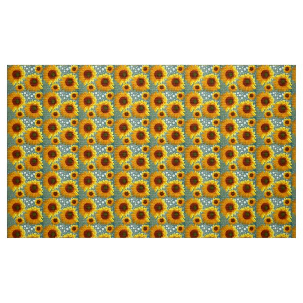 Sunflower happy pattern fabric | Zazzle.com