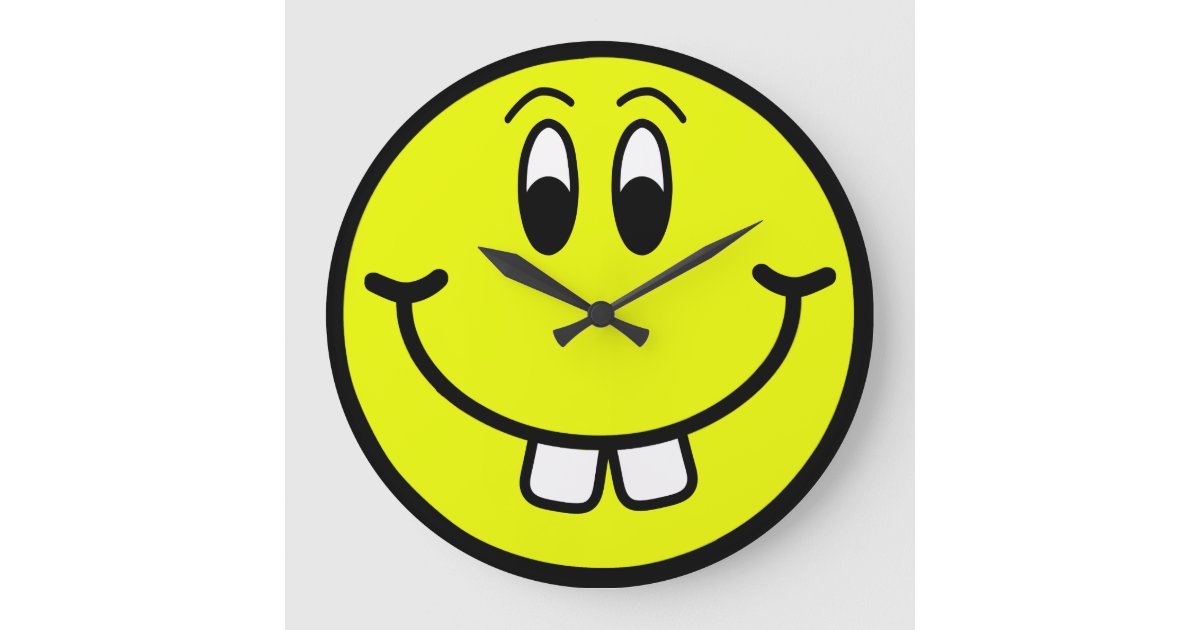 Happy Buck Tooth Smiling Face Wall Clock | Zazzle