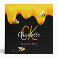 Happy bumble bees sweet honey black school 3 ring binder | Zazzle