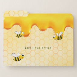 Happy bumble bees yellow honeycomb home office file folder | Zazzle