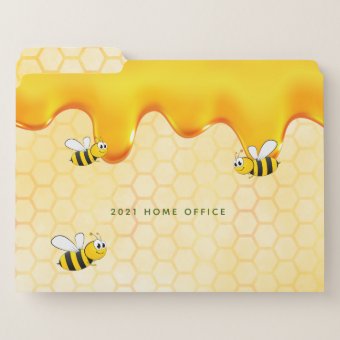 Happy bumble bees yellow honeycomb home office file folder | Zazzle