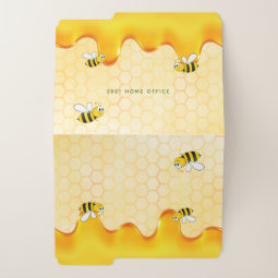Happy bumble bees yellow honeycomb home office file folder | Zazzle