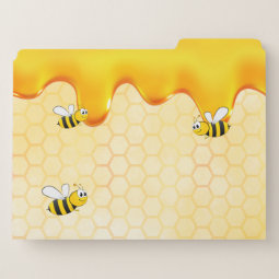 Happy bumble bees yellow honeycomb home office file folder | Zazzle