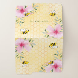 Happy bumble bees yellow honeycomb home office file folder | Zazzle
