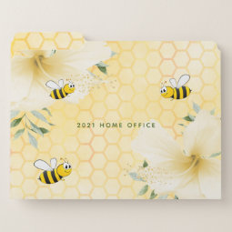 Happy bumble bees yellow honeycomb home office file folder | Zazzle