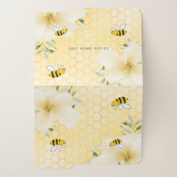 Happy bumble bees yellow honeycomb home office file folder | Zazzle