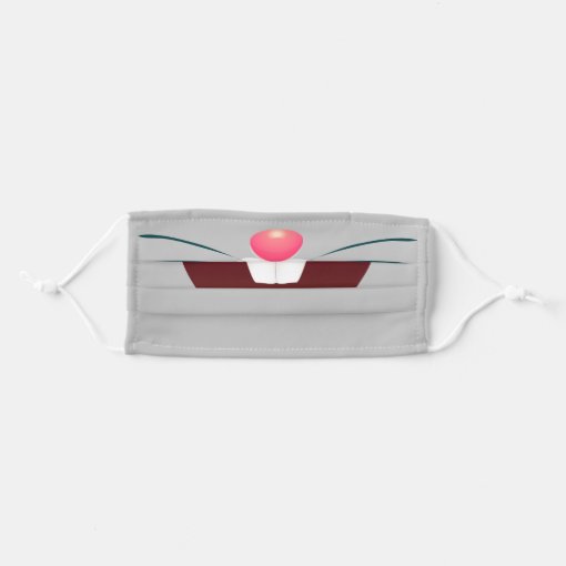 happy bunny face cute and fun cartoon rabbit adult cloth face mask | Zazzle