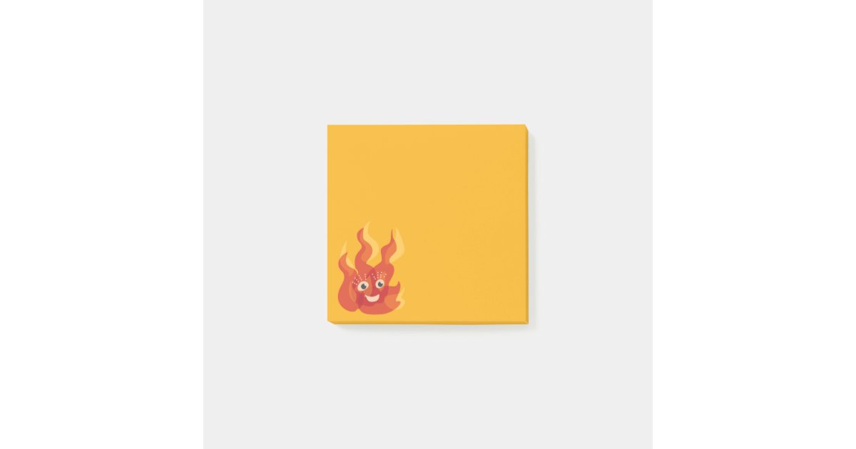 Happy Burning Fire Flame Character Post-it Notes | Zazzle