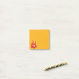 Happy Burning Fire Flame Character Post-it Notes | Zazzle