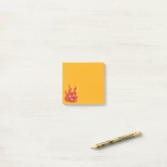 Happy Burning Fire Flame Character Post-it Notes | Zazzle