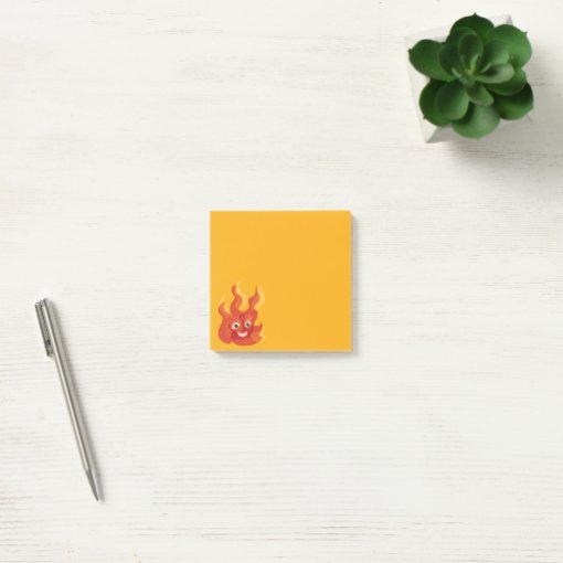 Happy Burning Fire Flame Character Post-it Notes | Zazzle