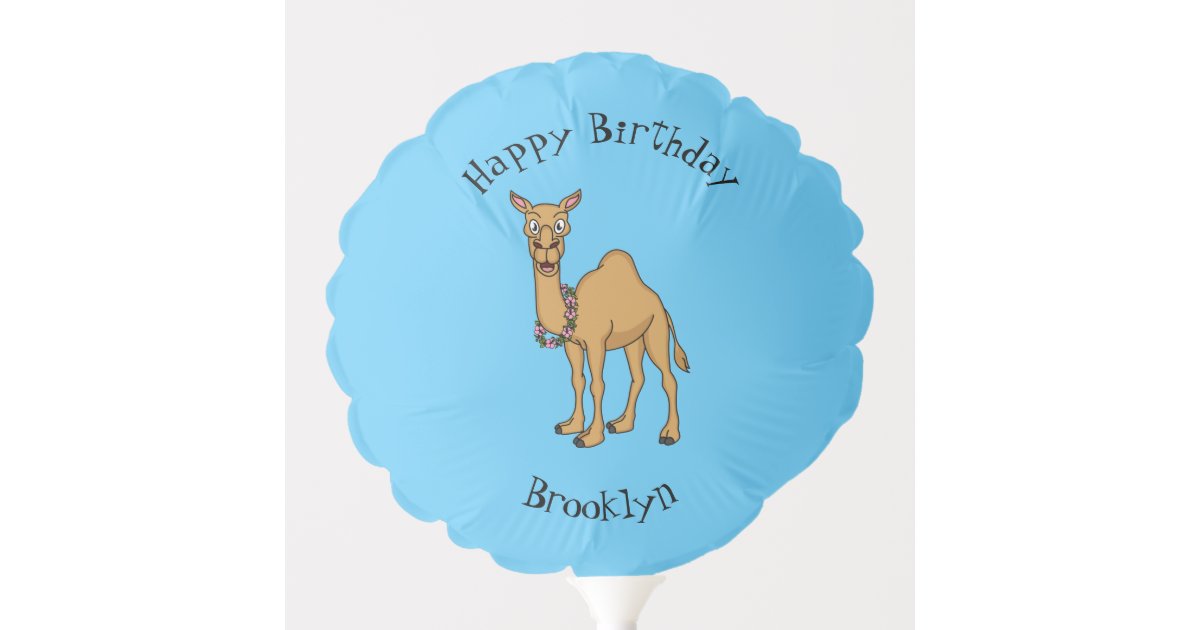 Happy camel cartoon illustration balloon | Zazzle