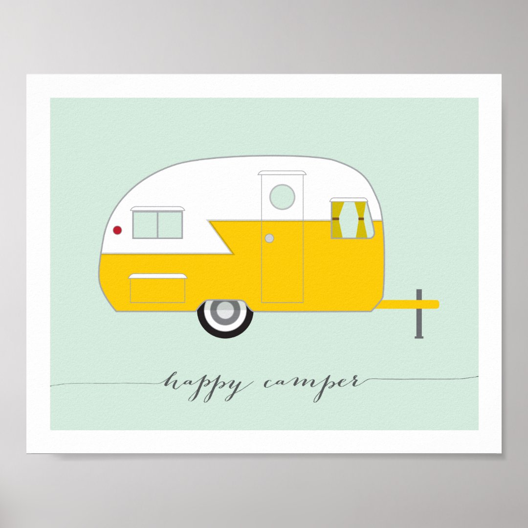 Happy Camper art print 8 x 10 | Zazzle