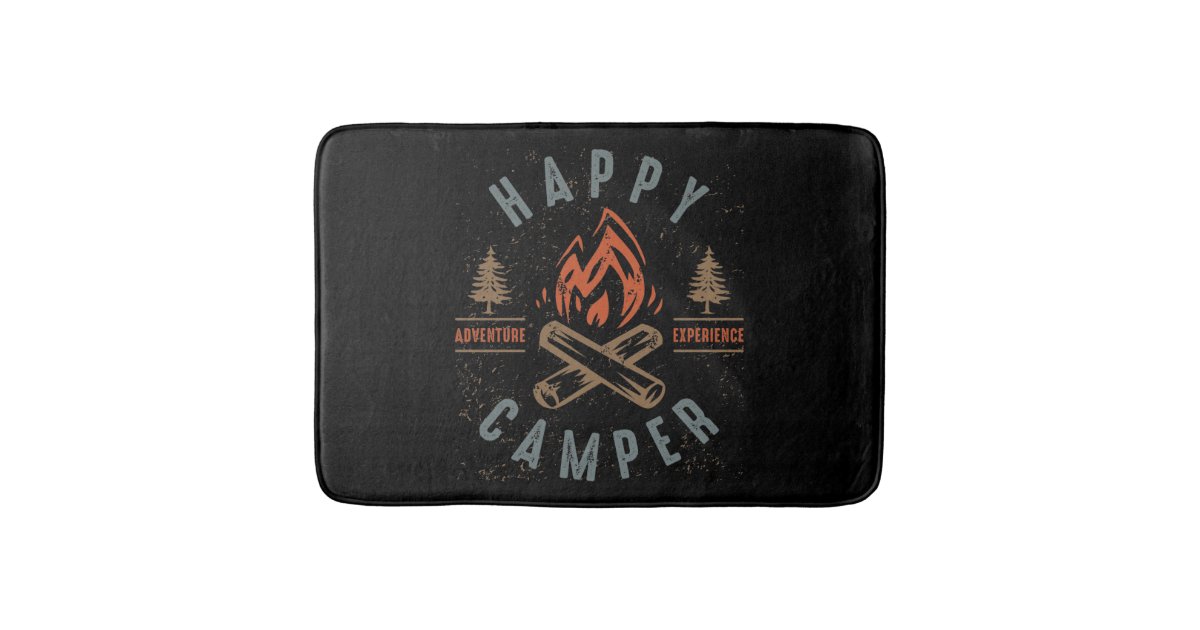Happy Camper Bath Mat | Zazzle