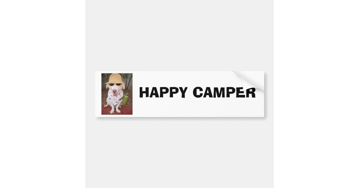 HAPPY CAMPER BUMPER STICKER | Zazzle