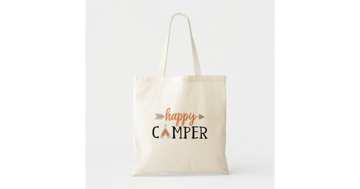 Happy Camper, Camping Tote Bag | Zazzle