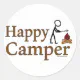 Happy Camper Classic Round Sticker | Zazzle
