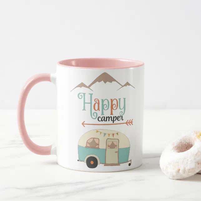 Happy Camper Cute Retro RV Mug | Zazzle