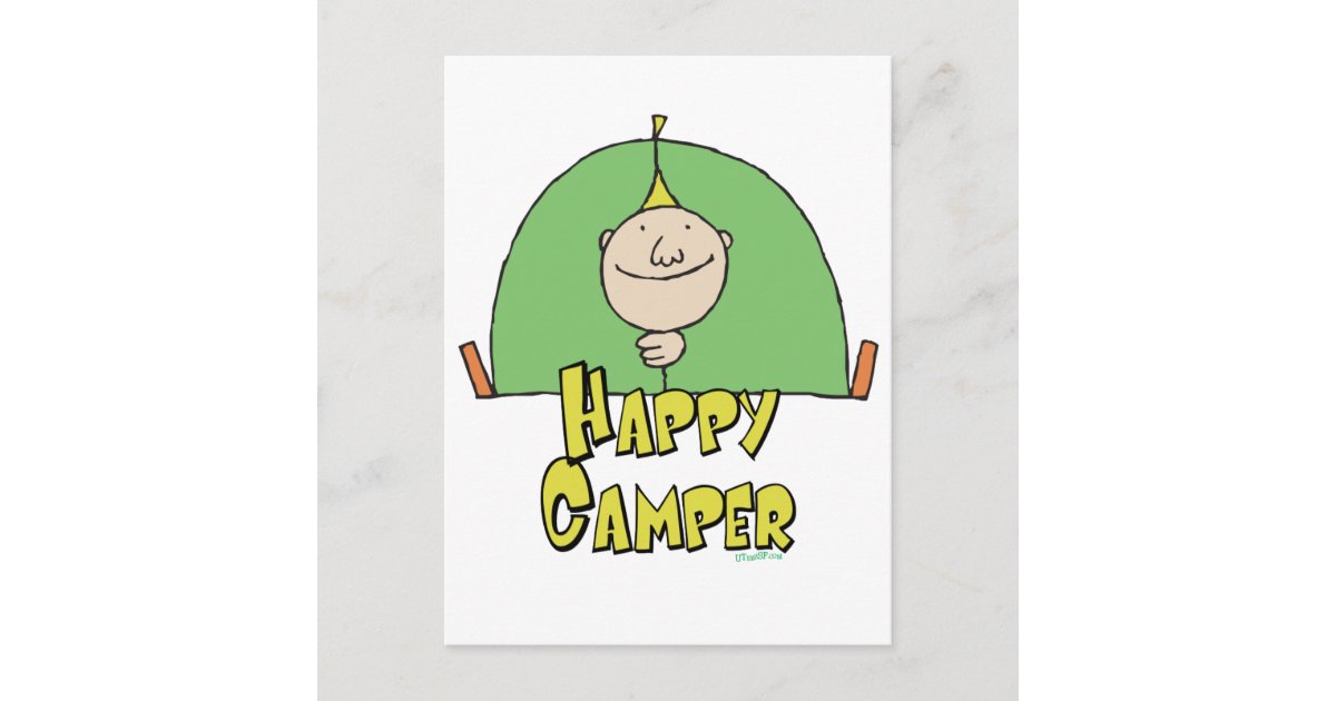 Happy Camper Guy Postcard | Zazzle