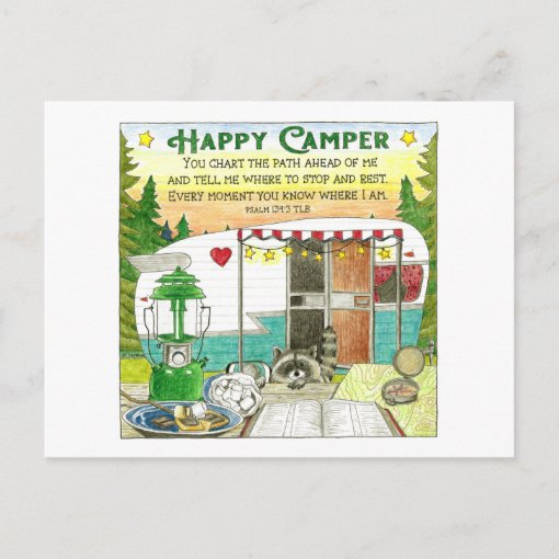 Happy Camper Inspirational Postcard | Zazzle
