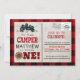Happy Camper Lumberjack Flannel First Birthday Invitation | Zazzle