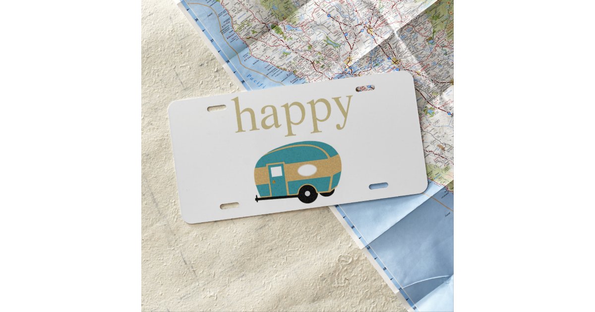 Happy Camper Personality License Plate | Zazzle