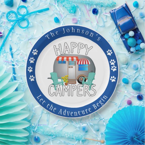 Happy Camper, Personalized Camping Plates | Zazzle