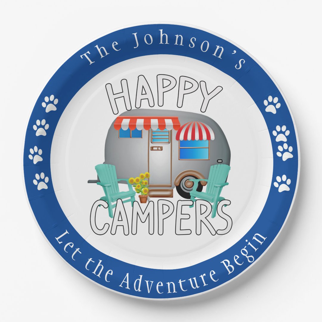 Happy Camper, Personalized Camping Plates | Zazzle