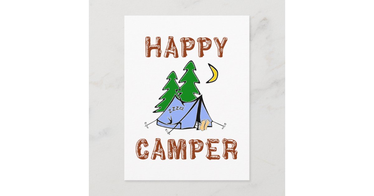 HAPPY CAMPER POSTCARD | Zazzle