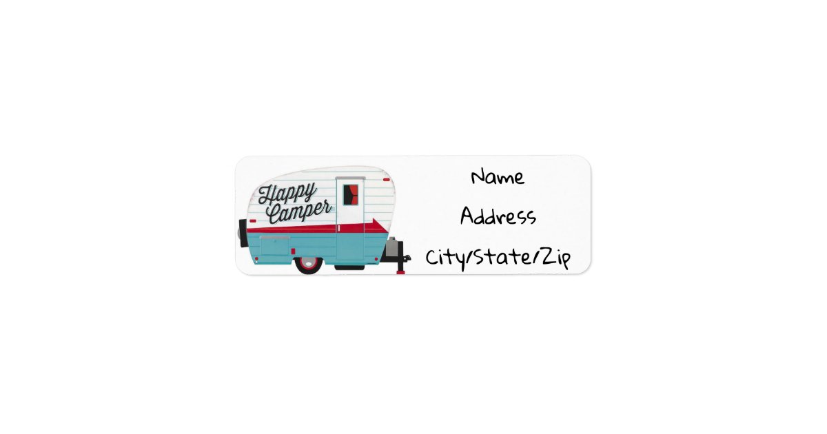 ***HAPPY CAMPER*** RETURN ADDRESS LABEL | Zazzle