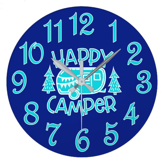Happy Camper RV Camping Traveler Wall Clock | Zazzle.com