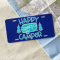 Happy Camper RV Life Travel Trailer Motorhome License Plate | Zazzle
