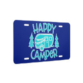 Happy Camper RV Life Travel Trailer Motorhome License Plate | Zazzle