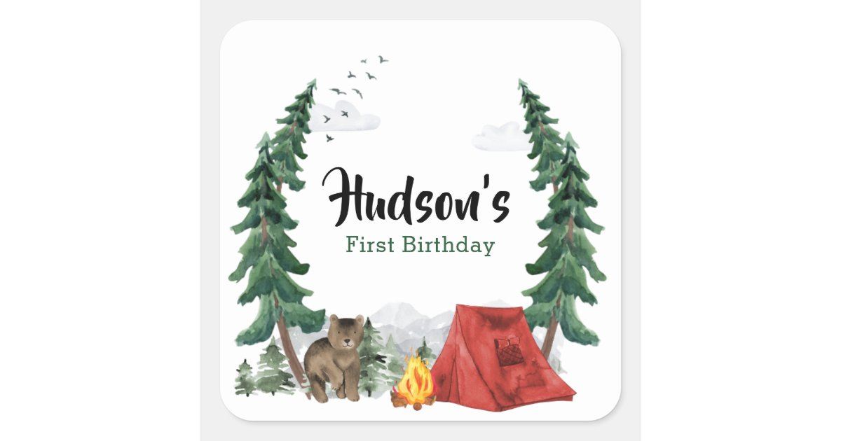 Happy Camper Sticker Label | Zazzle