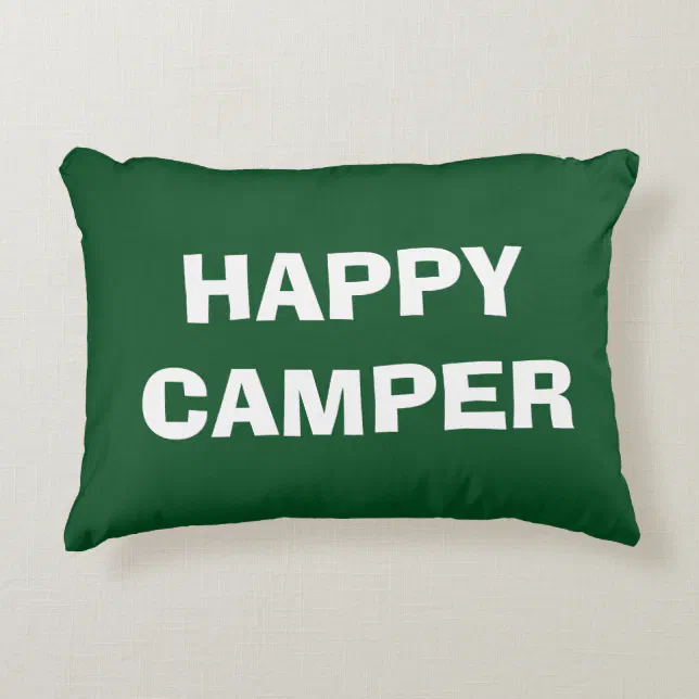 HAPPY CAMPER throw pillow for camping or RVing | Zazzle