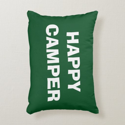 HAPPY CAMPER throw pillow for camping or RVing | Zazzle