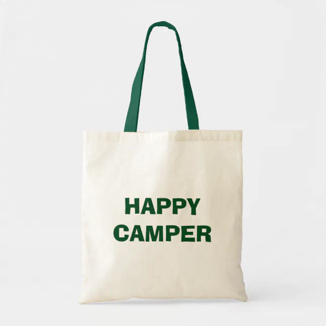 HAPPY CAMPER tote bag for camping and RVing trips | Zazzle