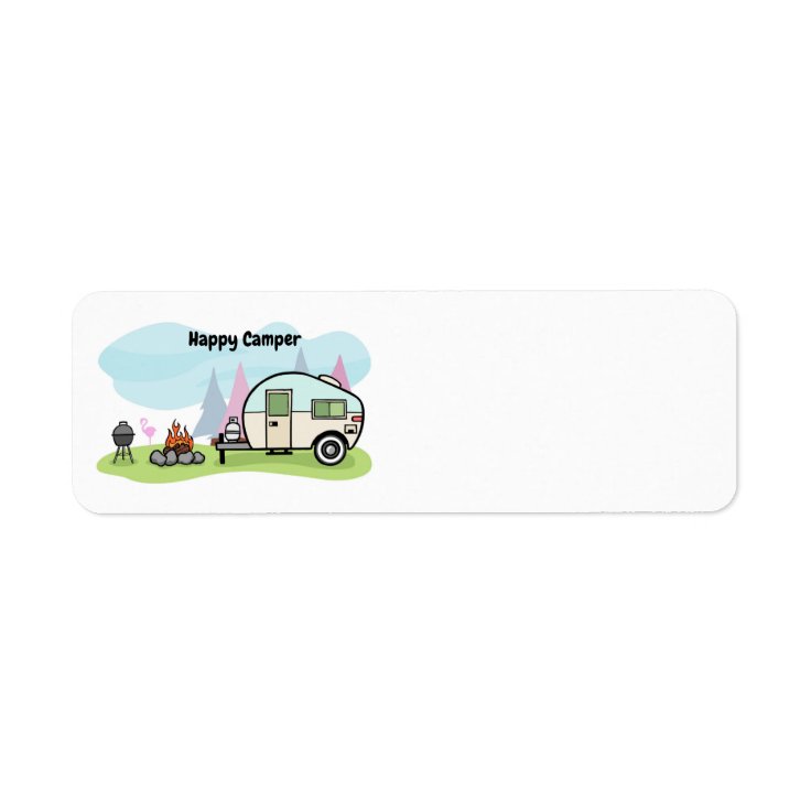 Happy Camper Trailer Label | Zazzle