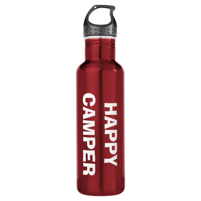 HAPPY CAMPER water bottle for camping and RVing | Zazzle
