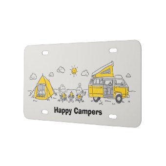 Happy Campers Background License Plate | Zazzle