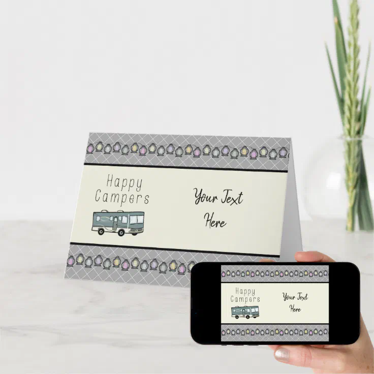 Happy Campers Personalized RV Card | Zazzle