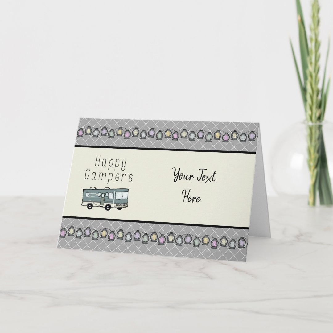 Happy Campers Personalized RV Card | Zazzle