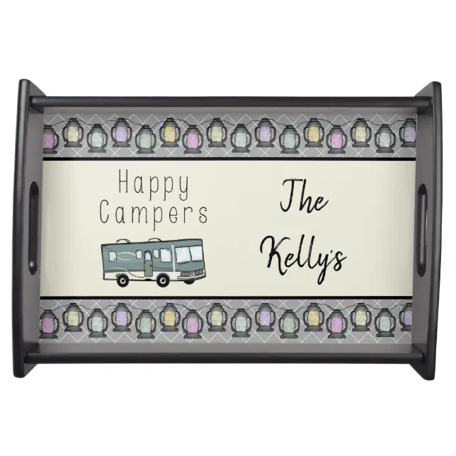 Happy Campers Personalized RV Serving Tray | Zazzle
