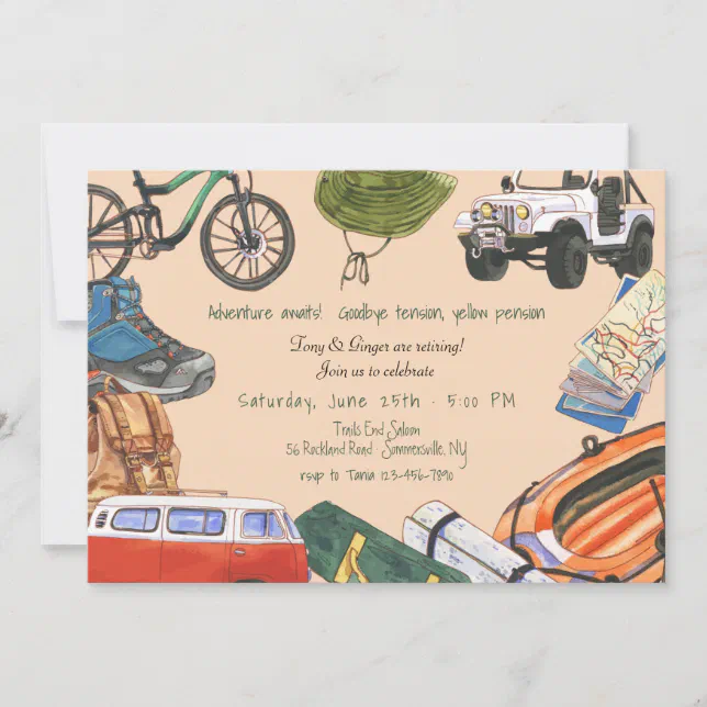 Happy Campers Retirement Party Invitation | Zazzle
