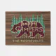 Happy campers rustic wood bear camping custom doormat | Zazzle