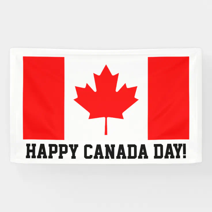 Happy Canada Day Canadian flag party celebration Banner | Zazzle