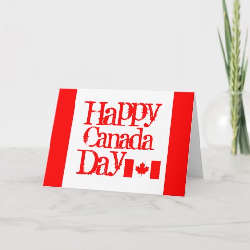 Happy Canada Day card with canadian flag | Zazzle