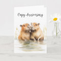 Happy Capy Anniversary Capabara Love Card | Zazzle