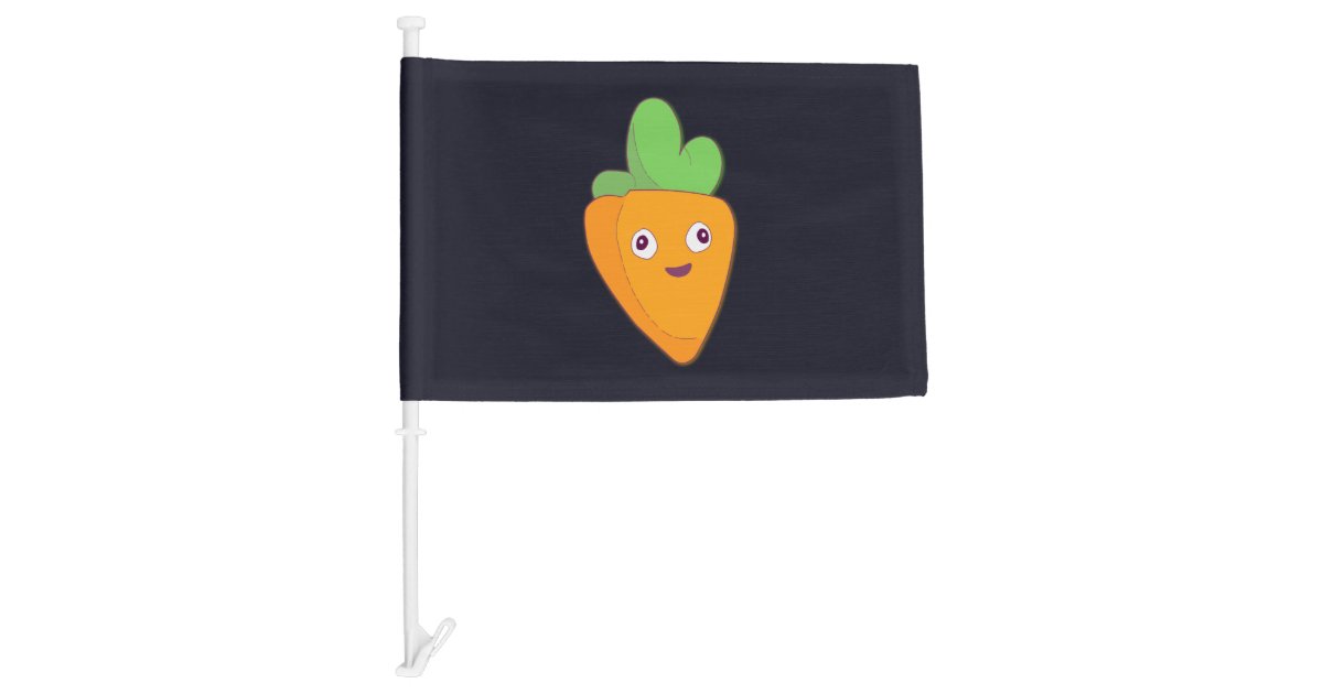 Happy Carrot Top Face 凌 Car Flag | Zazzle
